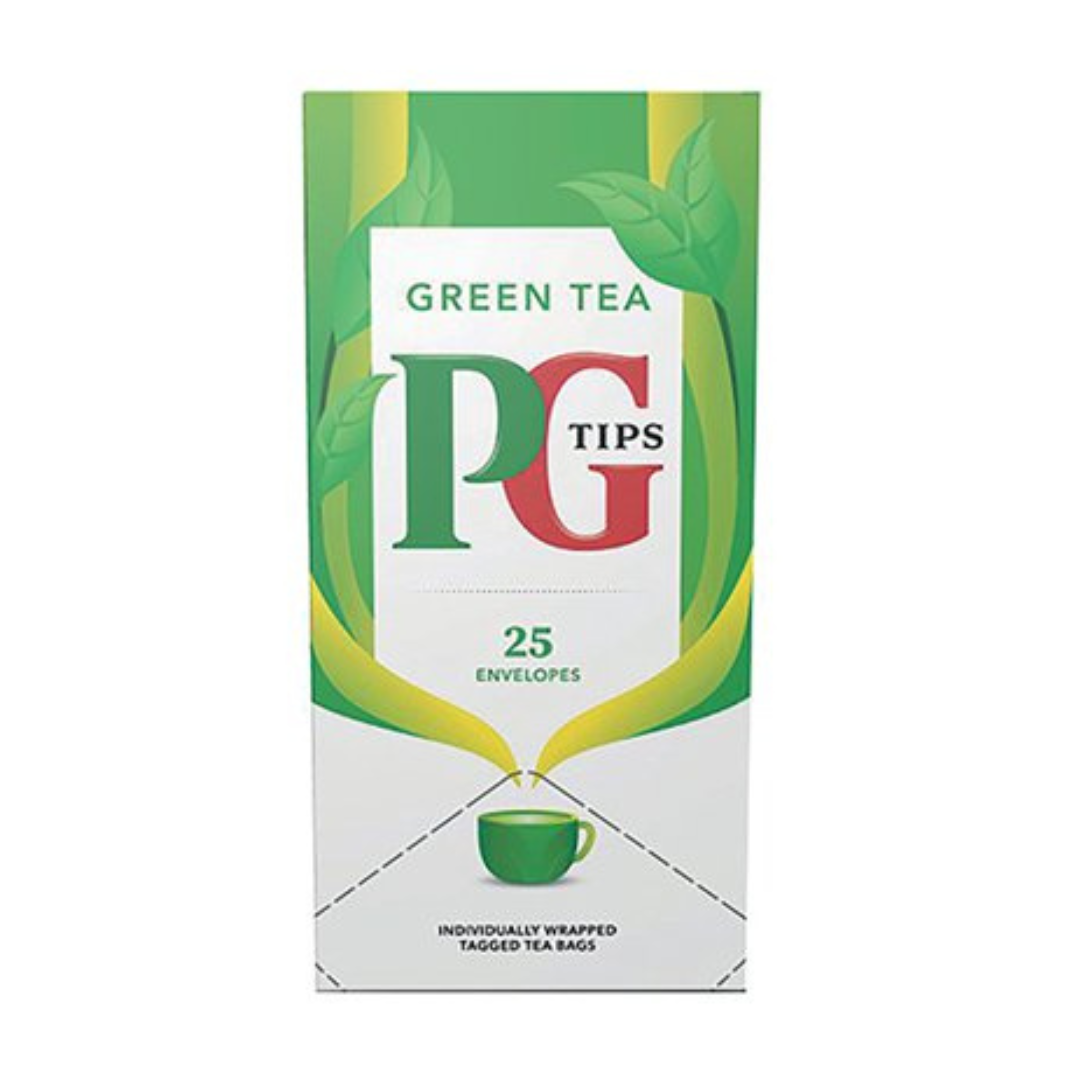 PG Tips Green Tea 25 Envelopes Bags 35g – Food Variety